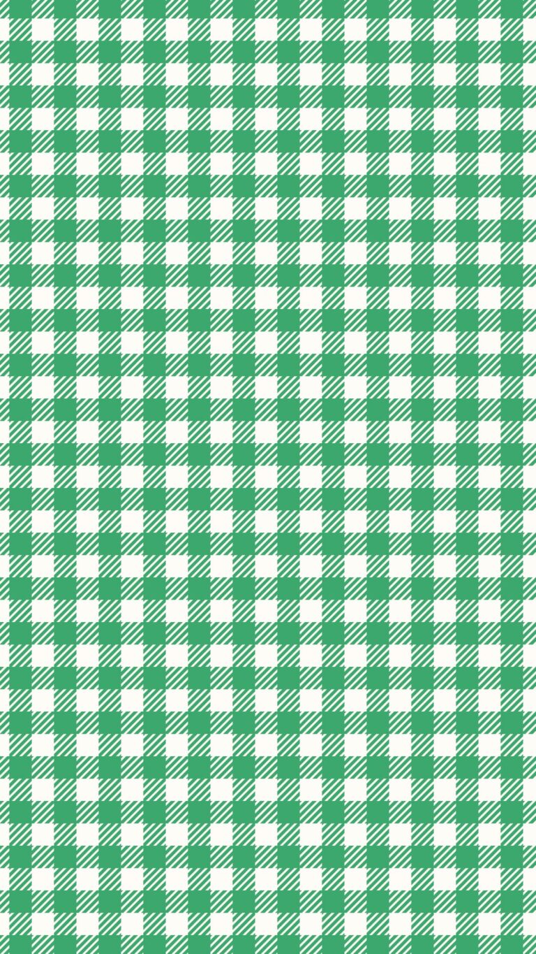 白い背景に緑のギンガムチェックのパターン | PIRIRITO