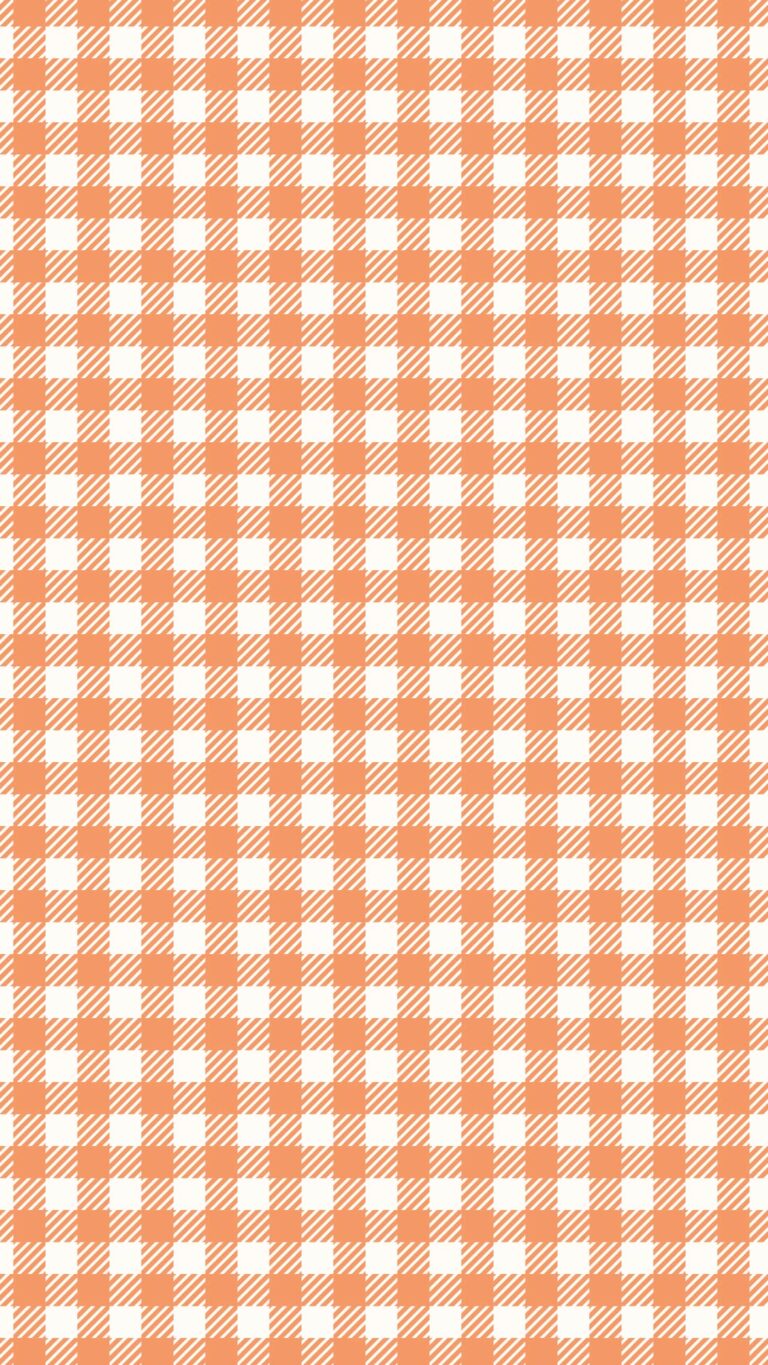 白い背景にオレンジのギンガムチェックのパターン | PIRIRITO