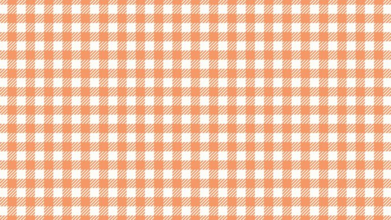 白い背景にオレンジのギンガムチェックのパターン | PIRIRITO